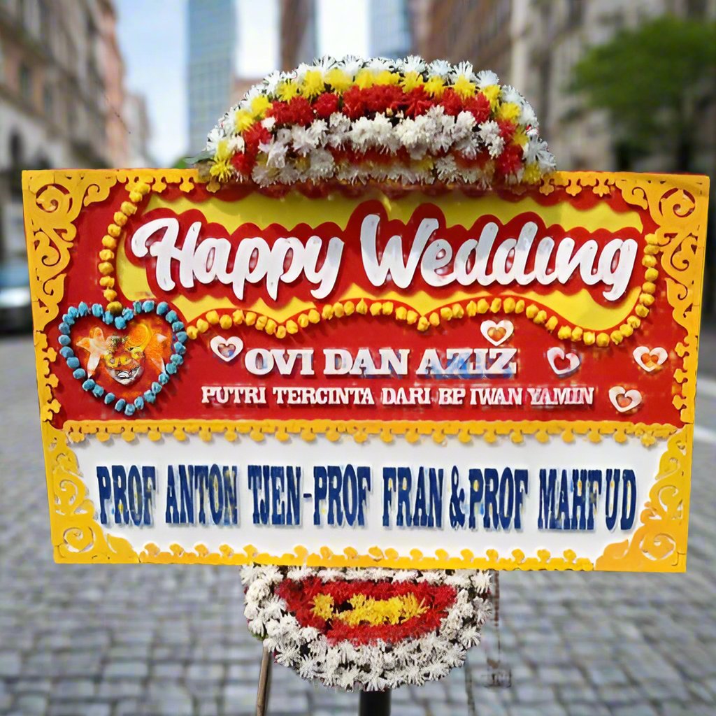 Bunga Papan Happy Wedding Rustic Romance – XUIY